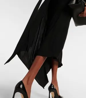Victoria Beckham Asymmetric Ruched Midi Dress