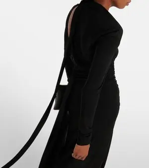 Victoria Beckham Asymmetric Ruched Midi Dress