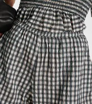 GANNI Checked Seersucker Shorts