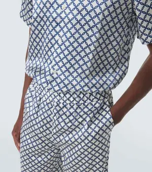 Frescobol Carioca Palma Printed Silk-blend Shorts - White