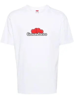 GROUND ZERO Logo-print Cotton T-shirt - White