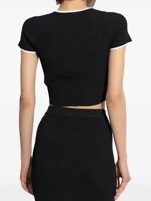 Amiri Ribbed Embroidered Logo Crop Top
