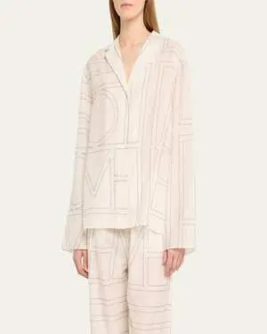 TOTEME Monogram Cotton Pj Top