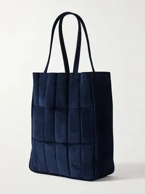 Khaite Zoe Quilted Suede Tote