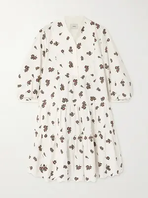 Erdem Embroidered Cotton-blend Mini Dress