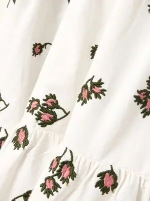 Erdem Embroidered Cotton-blend Mini Dress