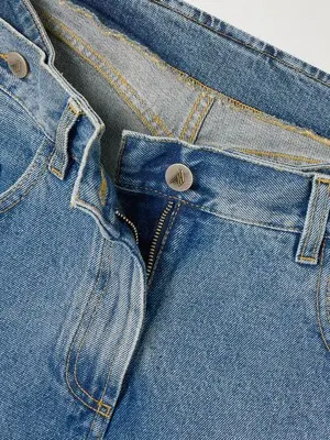 Attico Layered High-rise Wide-leg Jeans