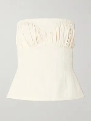 Tove Ruby Gathered Bustier Top - Off-white