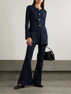 Stella McCartney Ribbed-knit Cardigan - Blue