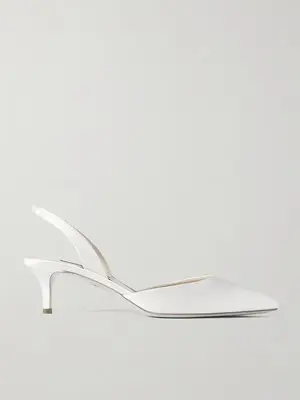 AQUAZZURA So Nude 50 Satin Slingback Pumps