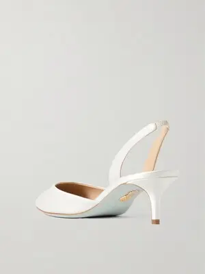 AQUAZZURA So Nude 50 Satin Slingback Pumps