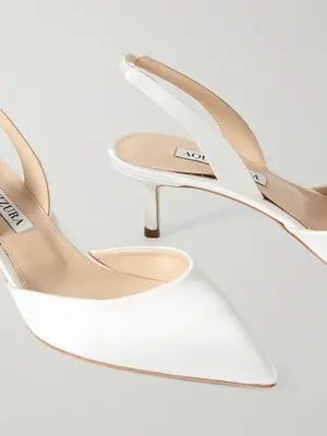 AQUAZZURA So Nude 50 Satin Slingback Pumps