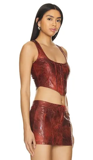 Superdown Juno Faux Leather Top
