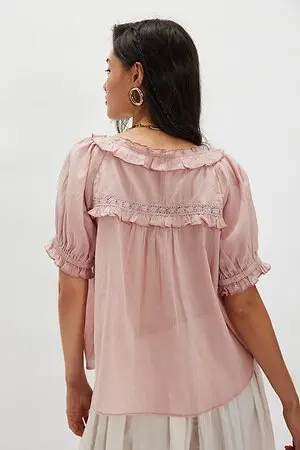 Free People Sweet Nothings Blouse - Pale Mauve