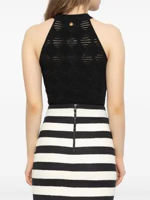 Balmain Geometric-jacquard High-neck Bodysuit