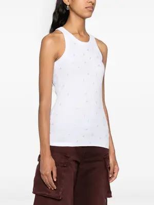 Attico Rhinestone Logo Tank Top