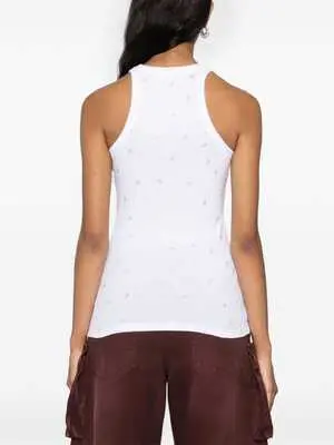 Attico Rhinestone Logo Tank Top