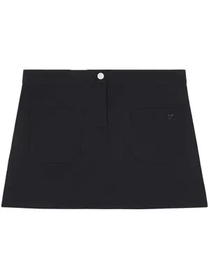 COURREGES Logo-appliqué Twill Mini Skirt - Black