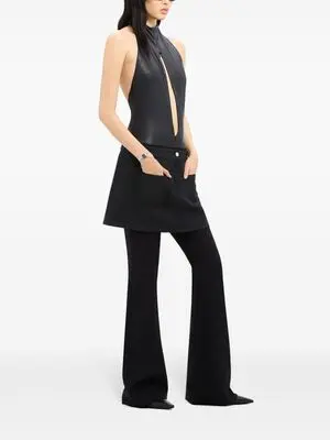 COURREGES Logo-appliqué Twill Mini Skirt - Black