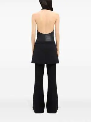 COURREGES Logo-appliqué Twill Mini Skirt - Black