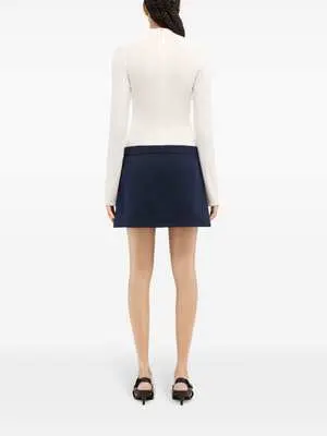 COURREGES Logo-appliqué Twill Mini Skirt - Blue