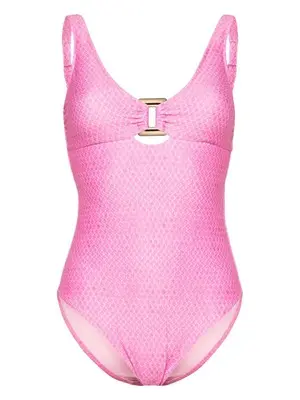 Heidi Klein Guana Island Snake-print Swimsuit - Pink