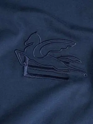 Etro T-shirt With Pegaso Embroidery - Blue