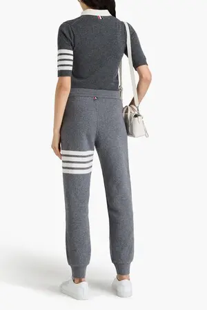 Thom Browne Cashmere-blend Track Pants - Gray
