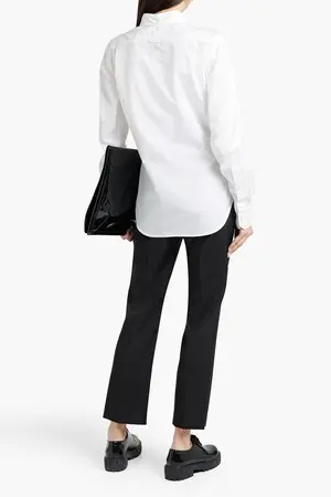 Thom Browne Cotton Poplin Shirt With Logo Appliqu