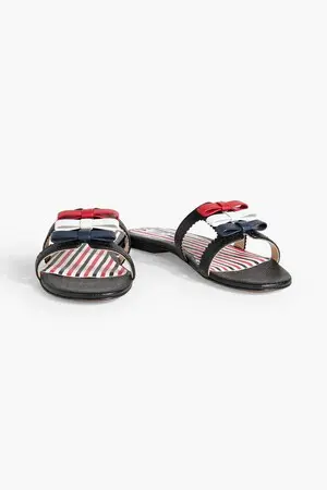 Thom Browne Bow-detailed Pebbled-leather Sandals