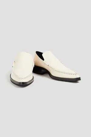 JIL SANDER Glossed-leather Loafers - Off-white