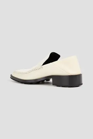 JIL SANDER Glossed-leather Loafers - Off-white