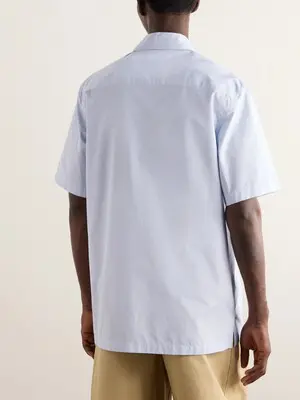 JIL SANDER Oversized Logo-embroidered Striped Cotton-poplin Shirt