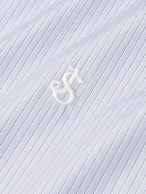 JIL SANDER Oversized Logo-embroidered Striped Cotton-poplin Shirt