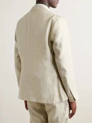 Frescobol Carioca Paulo Unstructured Linen Suit Jacket