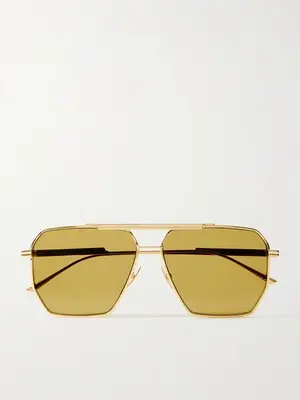 Bottega Veneta Aviator-style Sunglasses - Gold