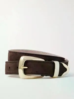 Khaite Benny Suede Belt - Brown