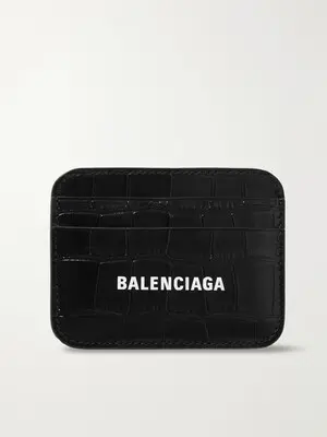 Balenciaga Cash Printed Croc-effect Leather Cardholder