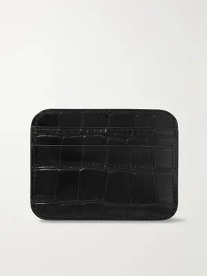 Balenciaga Cash Printed Croc-effect Leather Cardholder