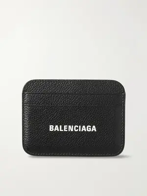Balenciaga Cash Printed Textured-leather Cardholder - Black