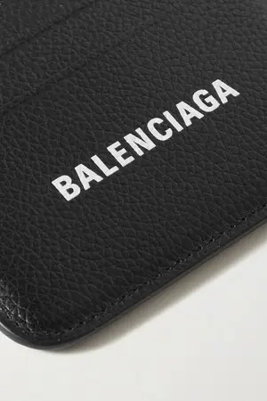Balenciaga Cash Printed Textured-leather Cardholder - Black