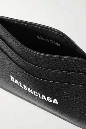 Balenciaga Cash Printed Textured-leather Cardholder - Black