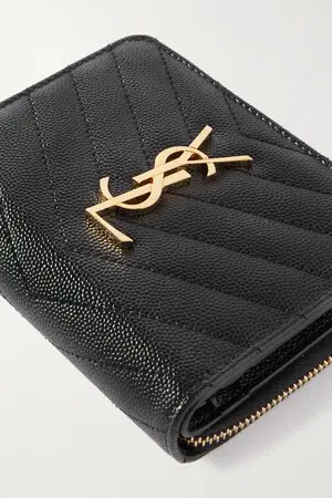 Saint Laurent Monogramme Quilted Textured-leather Wallet