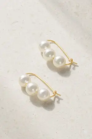 Mizuki 14-karat Pearl Earrings - Gold
