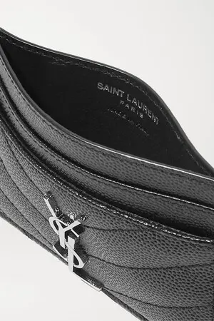 Saint Laurent Monogramme Quilted Textured-leather Cardholder