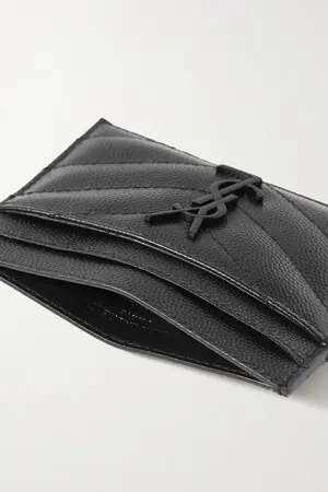 Saint Laurent Monogramme Quilted Textured-leather Cardholder