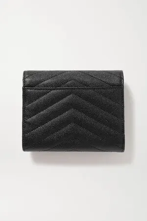 Saint Laurent Monogramme Quilted Textured-leather Wallet - Black
