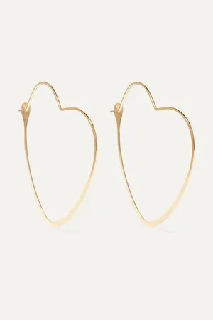 MELISSA JOY MANNING 14-karat Heart Hoop Earrings - Gold
