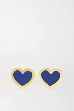 JENNIFER MEYER 18-karat Lapis Lazuli Heart Earrings - Gold
