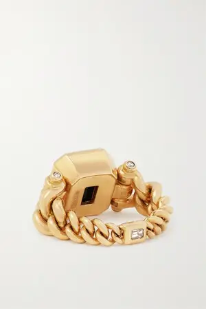 MAOR Curb Chain 18-karat Tourmaline Ring